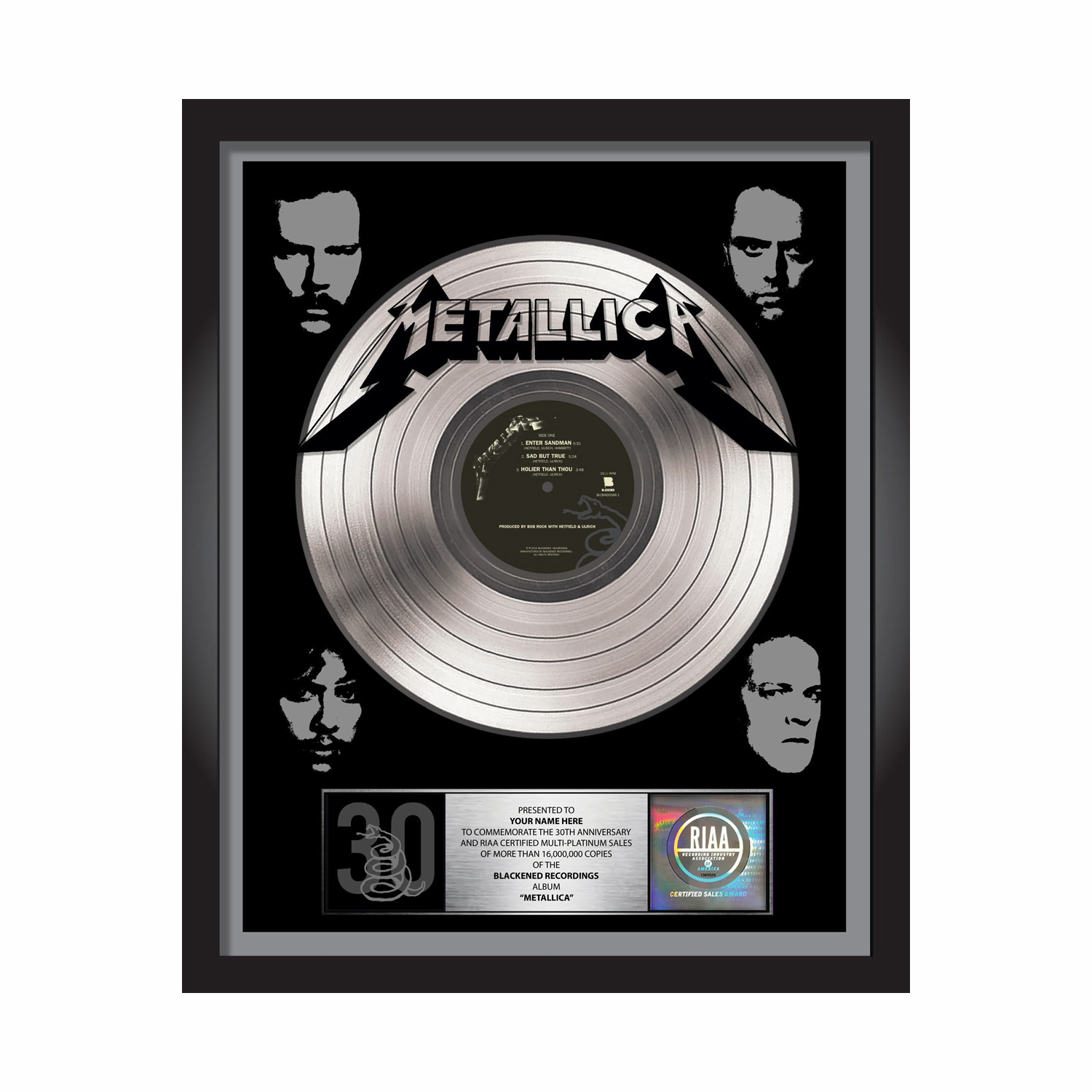 Black Album 30th Anniversary Commemorative Plaque | Metallica.com