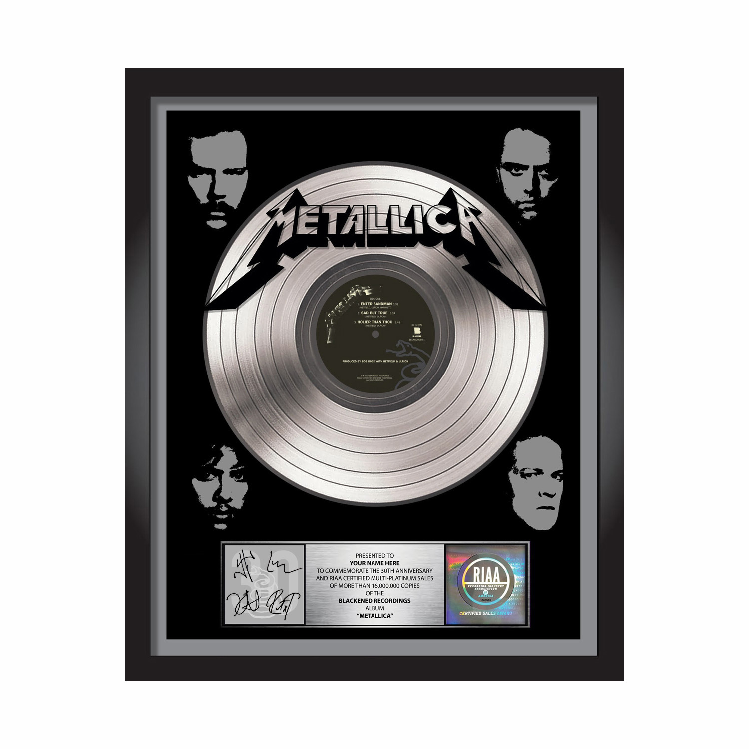 Black Album 30th Anniversary Commemorative Plaque - Signed | Metallica.com