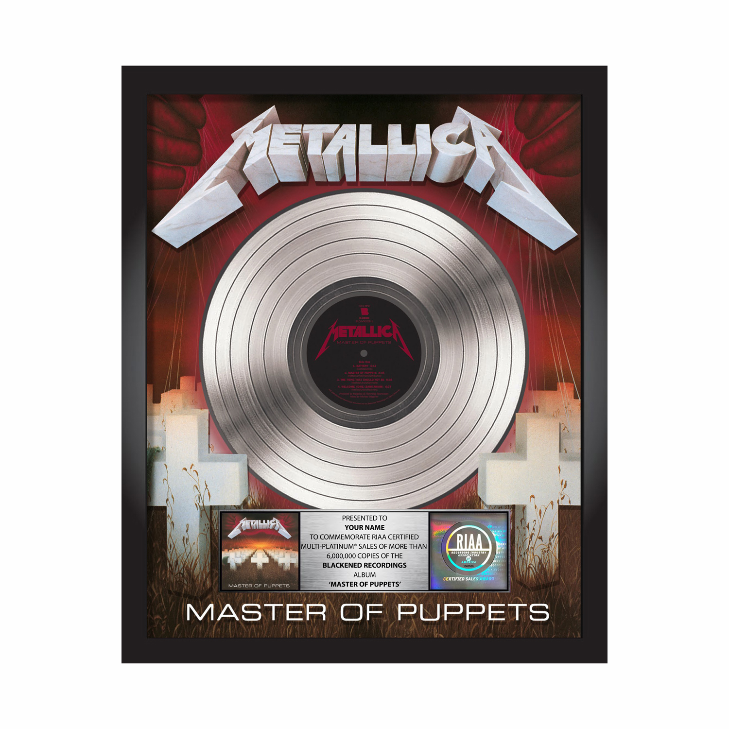 Master of Puppets Platinum Award Plaque | Metallica.com